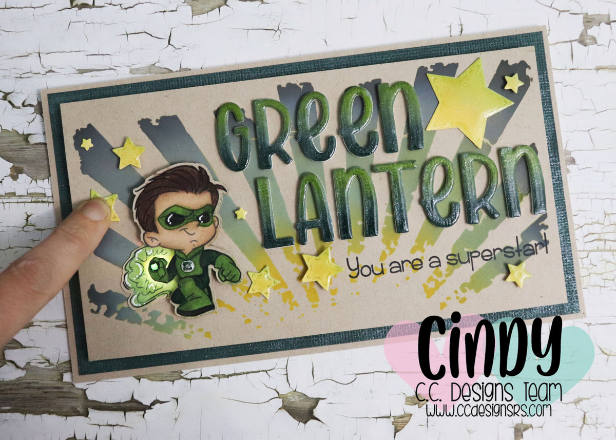 Green Lantern light up card!!! – C.C. Designs Rubber Stamps