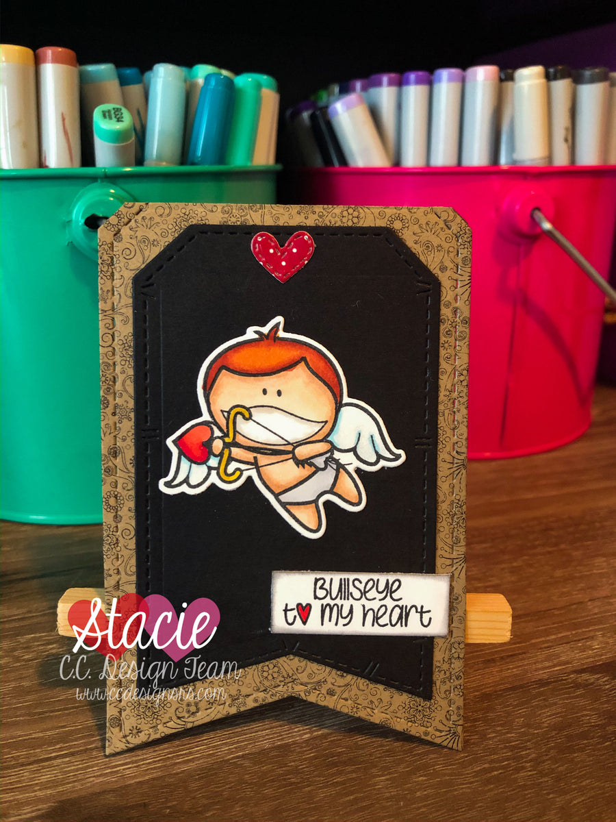 Making a shaped card base from a metal die – C.C. Designs Rubber Stamps