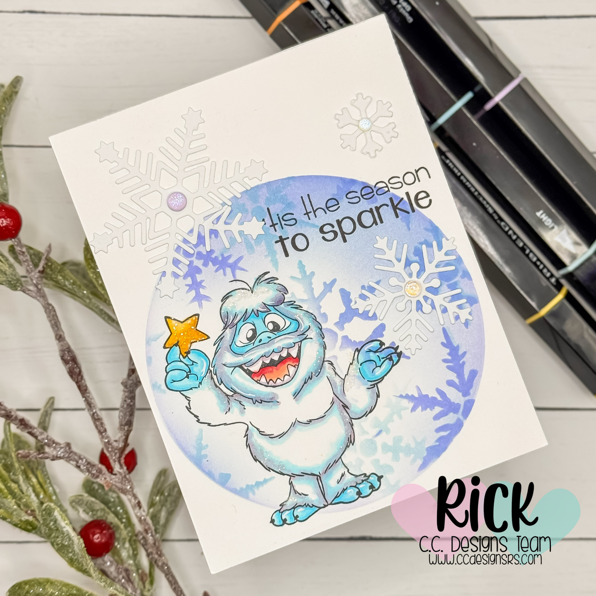 Sparkle & Shine: A Clean and Simple Christmas Card with Bumbles – C.C ...