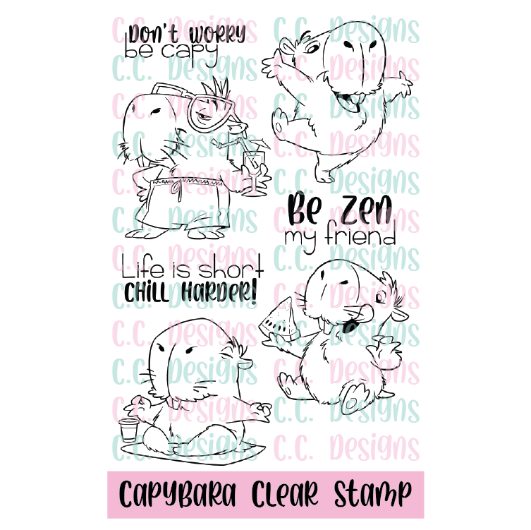 Capybara Clear Stamp Set – C.C. Designs Rubber Stamps