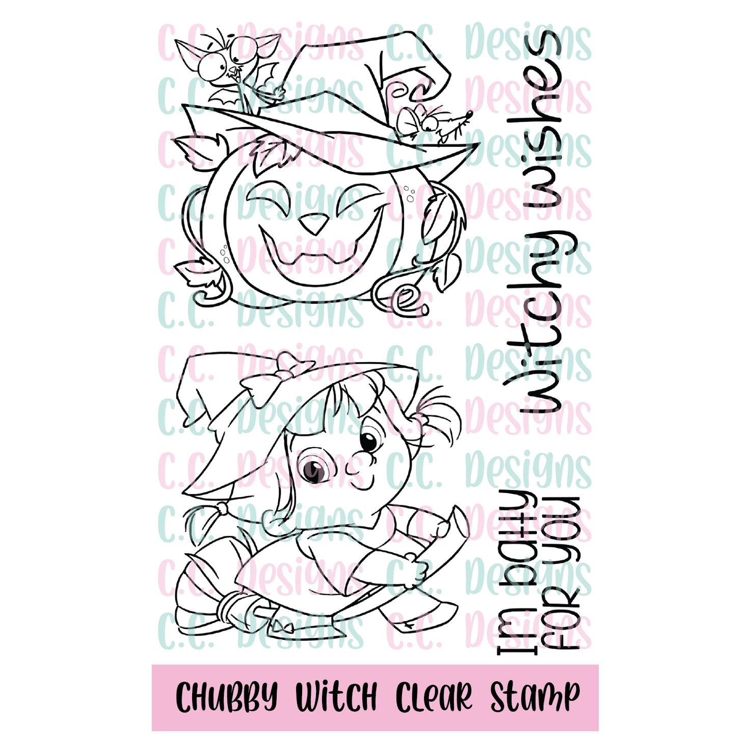Chubby Witch Stamp Set – C.C. Designs Rubber Stamps