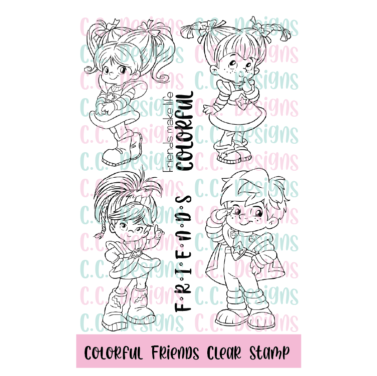 Colorful Friends Clear Stamp Set – C.C. Designs Rubber Stamps