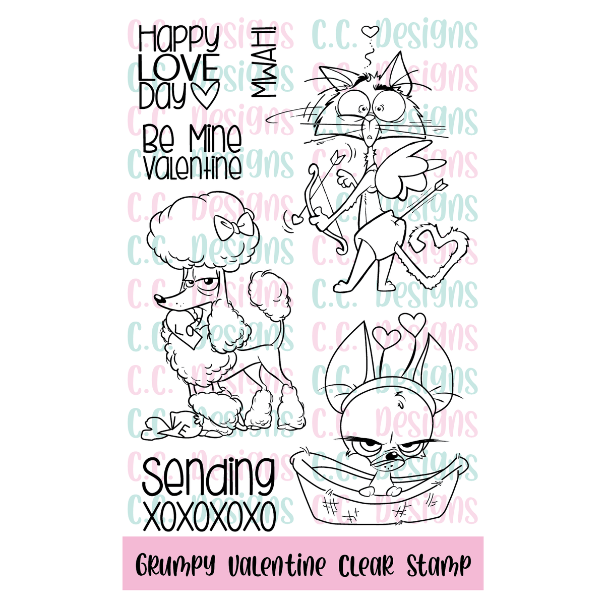 Grumpy Valentine Clear Stamp Set – C.C. Designs Rubber Stamps