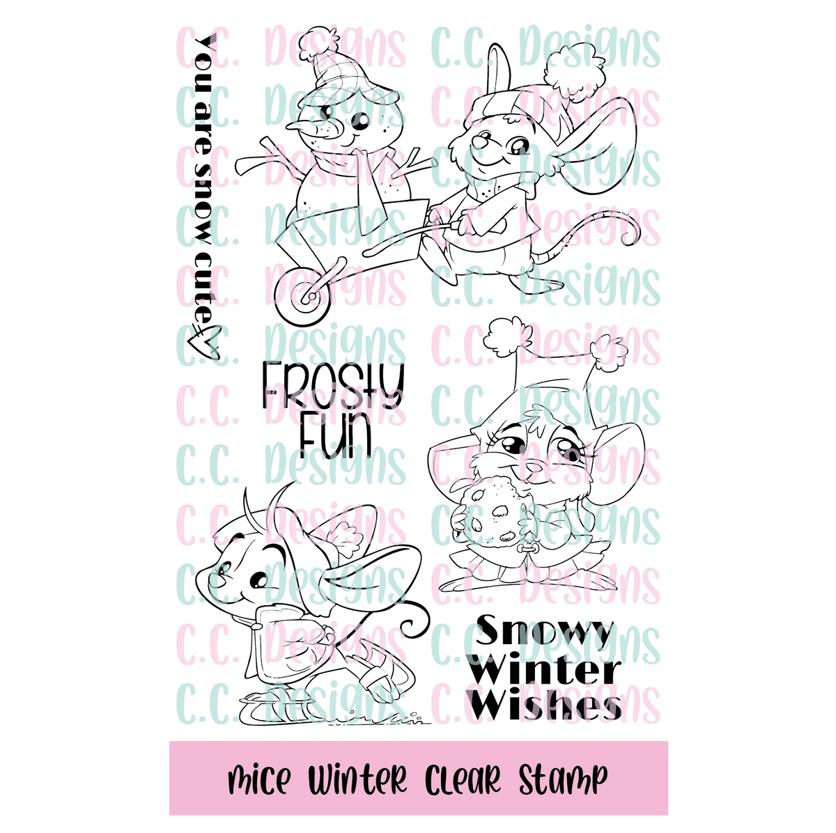 Mice Winter Clear Stamp Set – C.C. Designs Rubber Stamps