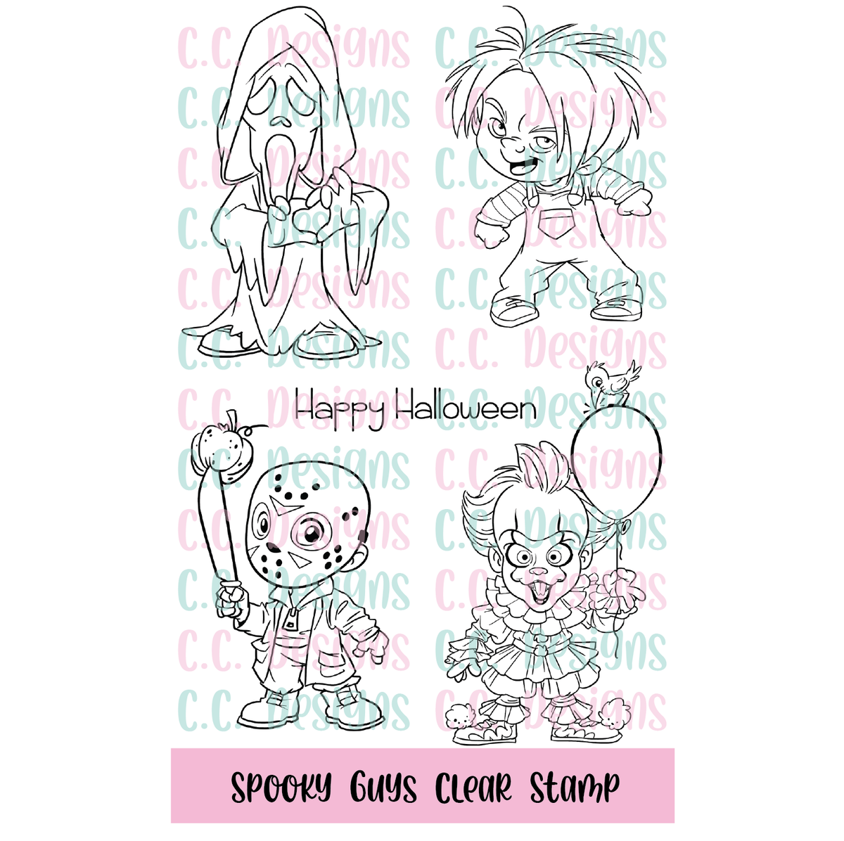 Spooky Guys Clear Stamp Set – C.C. Designs Rubber Stamps