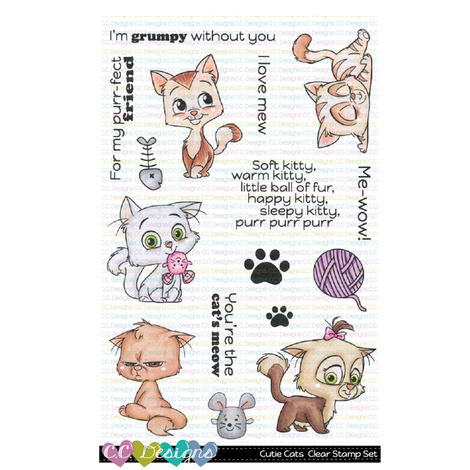 Cutie Cats Clear Stamp Set – C.C. Designs Rubber Stamps