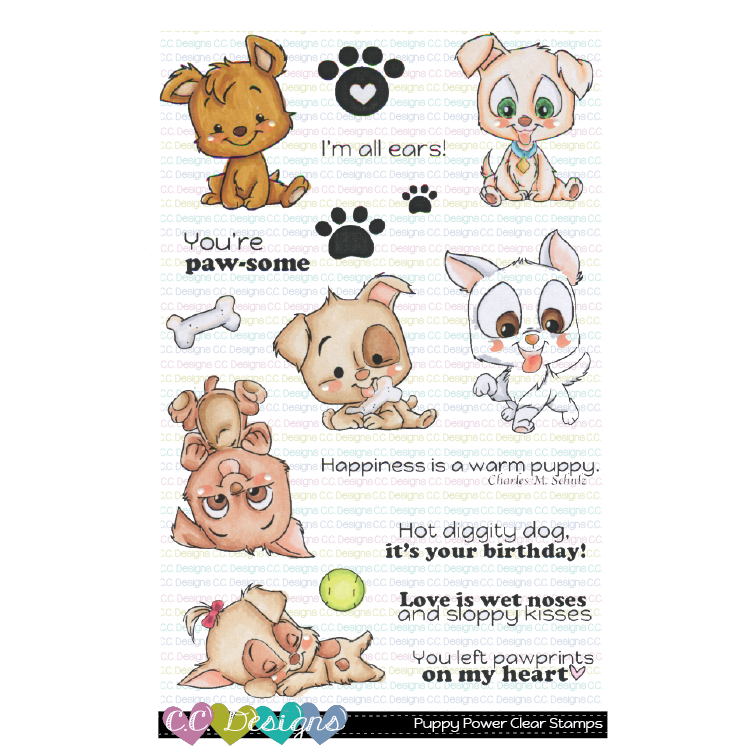 Puppy Power Clear Stamp Set – C.C. Designs Rubber Stamps