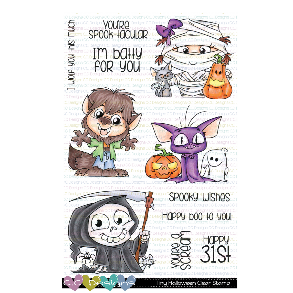 Tiny Halloween Clear Stamp Set – C.C. Designs Rubber Stamps